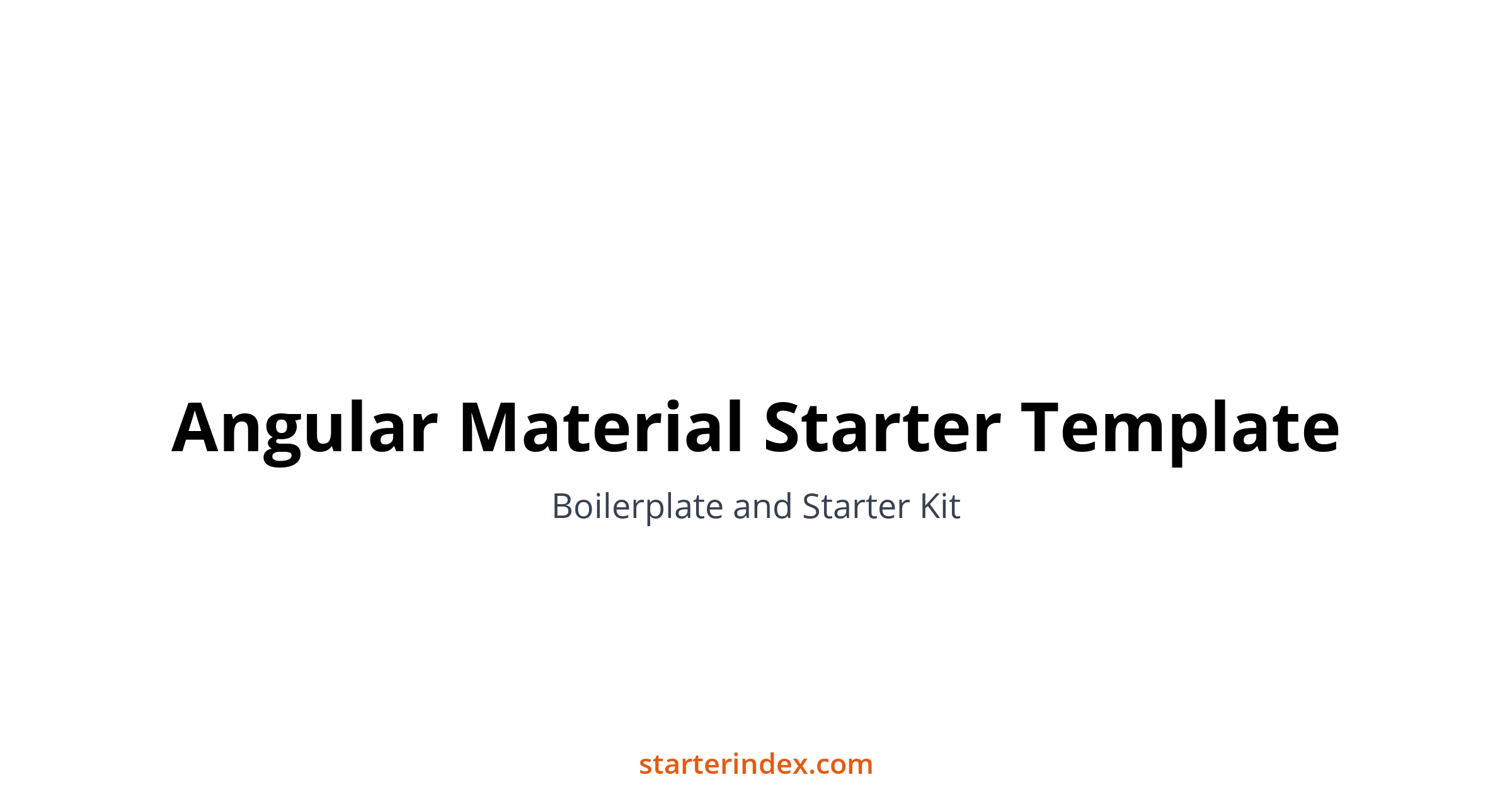 Angular Material Starter Template Starter Index